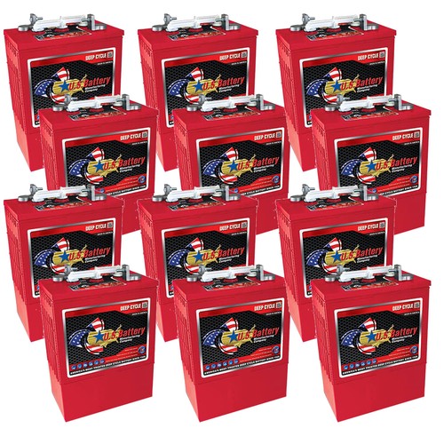 12x US BATTERY USL16HC-XC2 Group 903 6V Deep Cycle Flooded Lead Acid ...