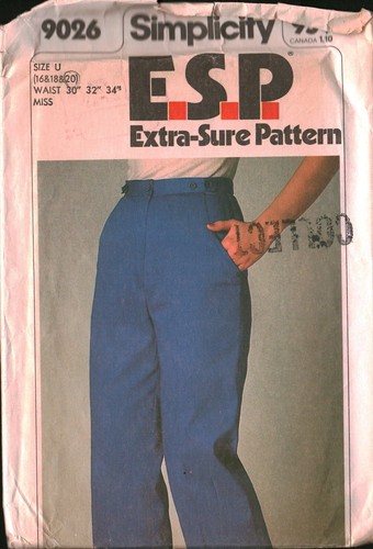 9026 Simplicity SEWING Pattern Misses 1970s ESP Pants Slacks UNCUT OOP ...