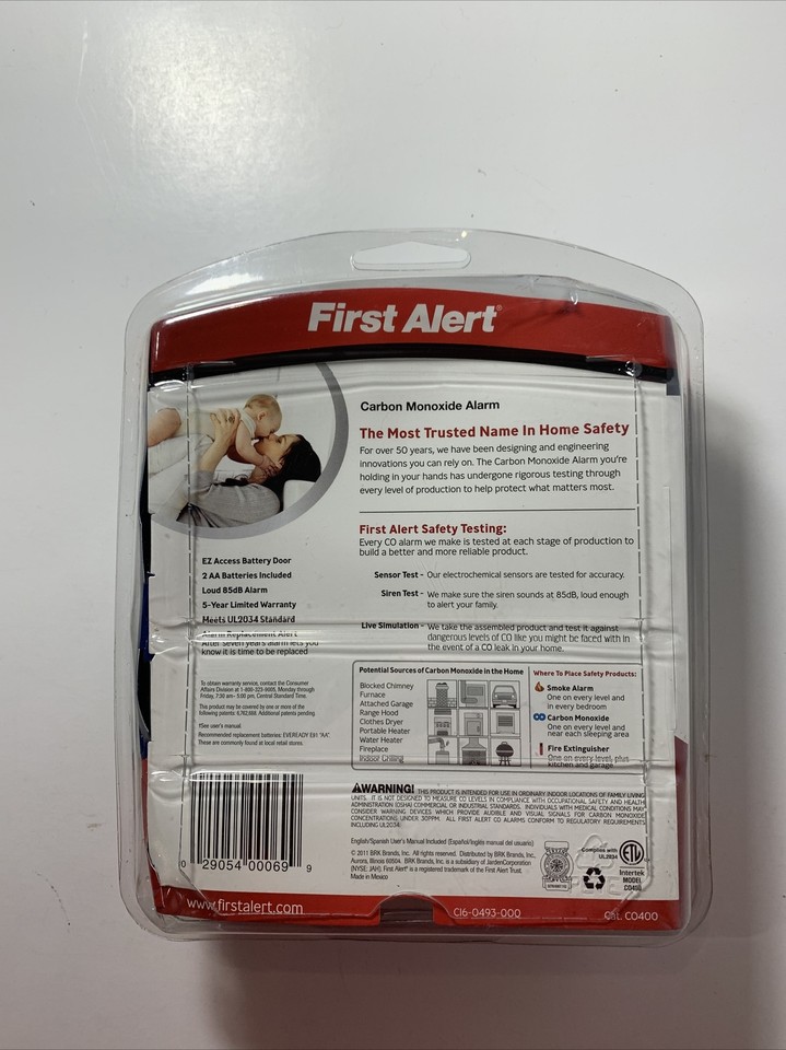 First Alert CO400 Carbon Monoxide Alarm Detector 777786600228| eBay