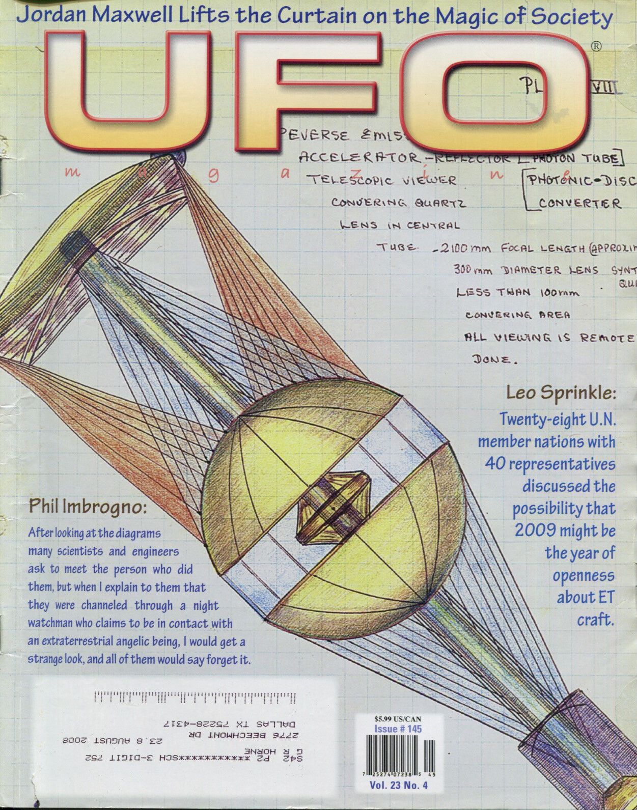 UFO Magazine ~ Issue #145 ~ Phil Imbrogno ~ Leo Sprinkle ~ B-5-2 | eBay