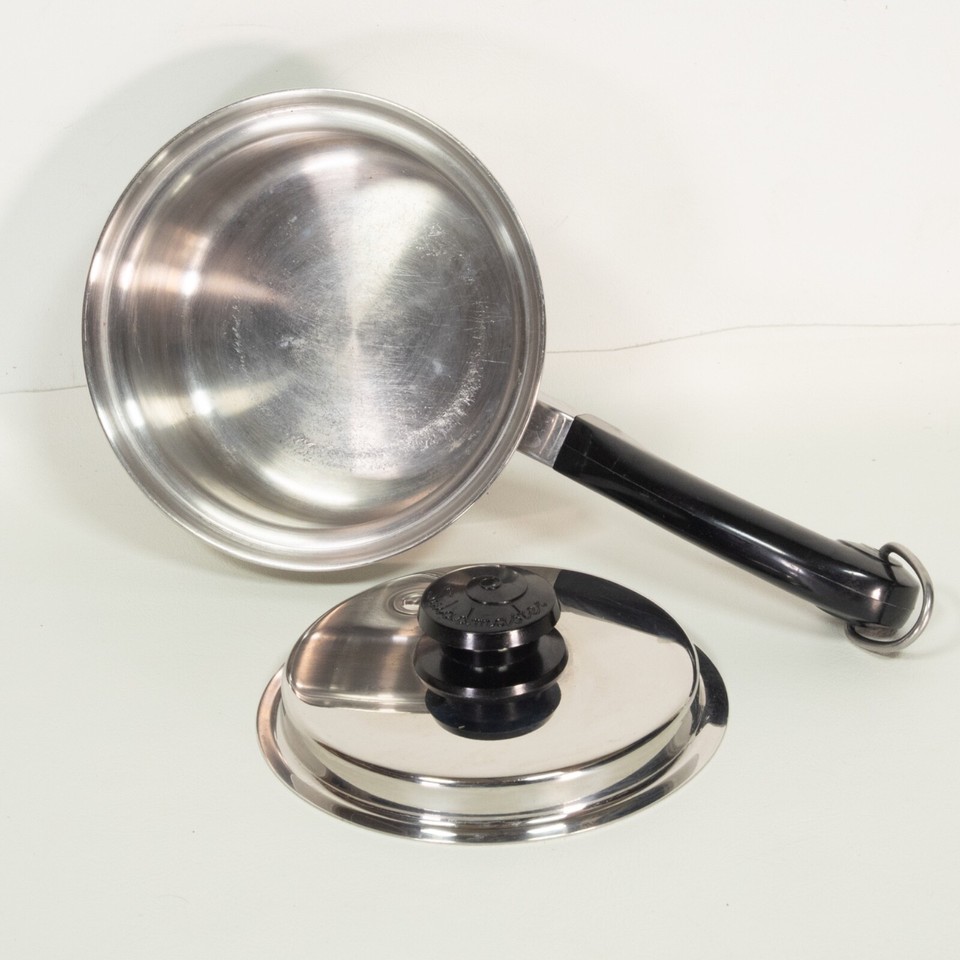 Saladmaster Stainless 12.5" Fry Pan Skillet & 7" Sauce Pan USA Made ...