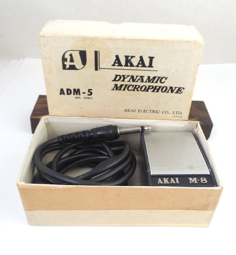 "Akai" ADM-5, Dynamic Microphone Vintage '60's w/box Reel to Reel Japan ...