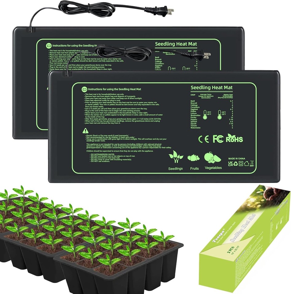 Seedling Heat Mat 2 Pack Heat Mats for Seed Starting Plants Indoor ...