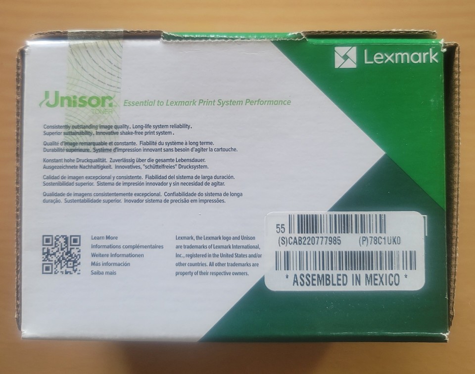 NEW GENUINE Lexmark 78C1UK0 Black Ultra High Yield Toner Cartridge ...