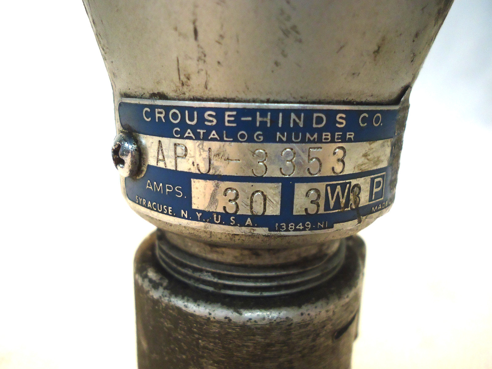 CROUSE-HINDS APJ-3353 PLUG 3 WIRE 3 POLE 250VDC/600VAC | eBay