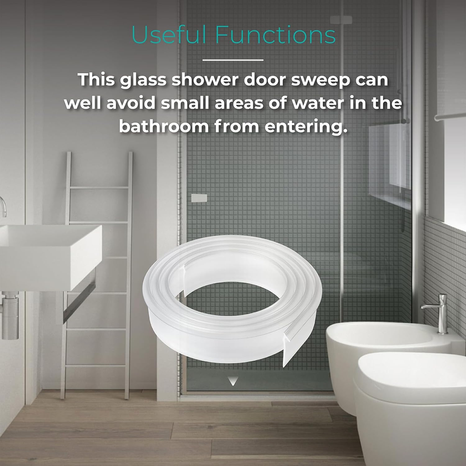 Framed Shower Door Bottom Seal Strip 1/4"Sweep 36"Long Angled T Drip ...