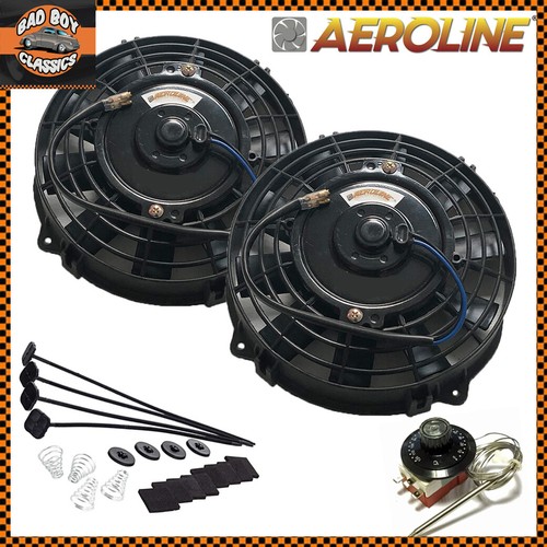7" AeroLine Electric Radiator / Intercooler Fans x2 + Capillary ...