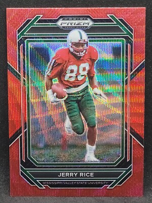 2023 Prizm Draft Picks Red Wave #51 Jerry Rice San Francisco 49ers ...
