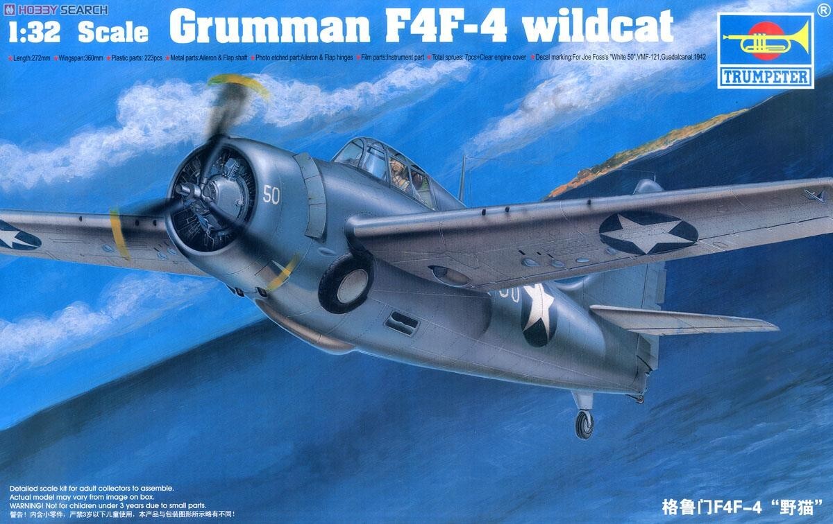 Trumpeter 1/32 Grumman F4F-4 Wildcat Scale Plastic Model Kit #02223 | eBay