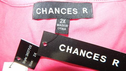 Chances R Women Plus Size 1x 2x 3x Sheer Chiffon Chevron Pink Swing ...