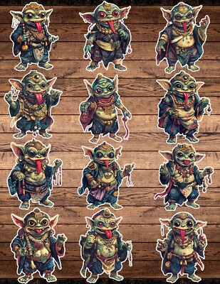 Ornate Goblin Die Cut Vinyl Stickers Set Scrapbooking Laptop ...