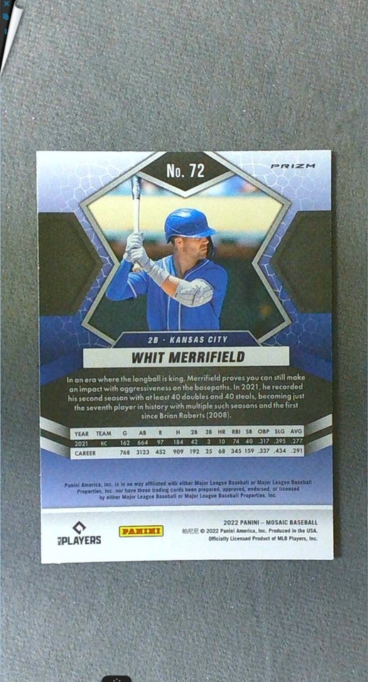 2022 Panini Mosaic Orange Reactive Prizm #72 Whit Merrifield Royals | eBay