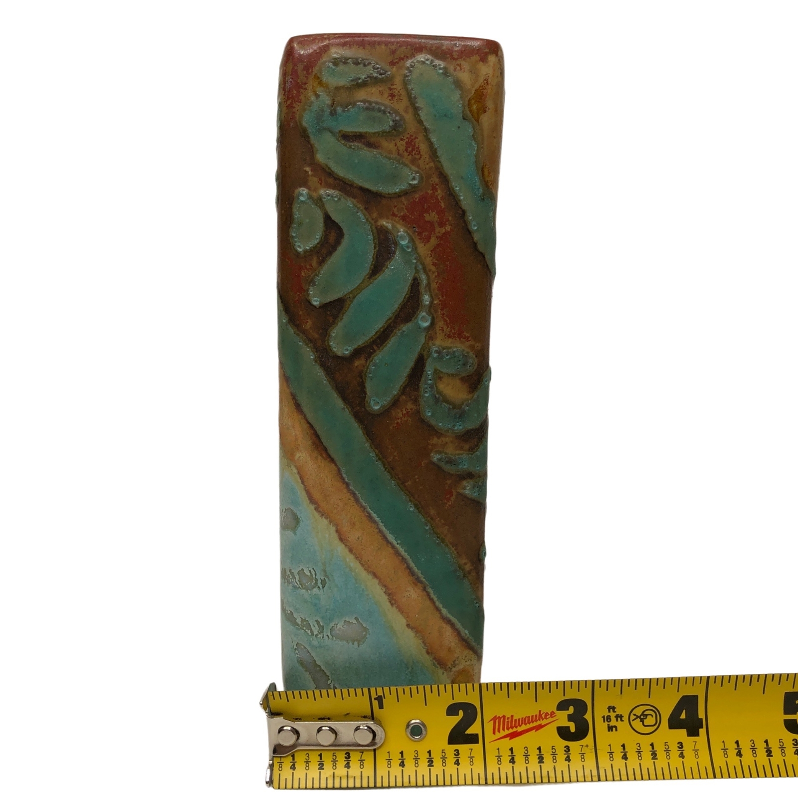 Studio Art Pottery Vase Nancy Redman North Carolina Blue Brown Acanthus ...