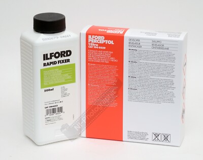 Ilford Perceptol 1L & Rapid Fixer 500ml Black & White Powder Film ...