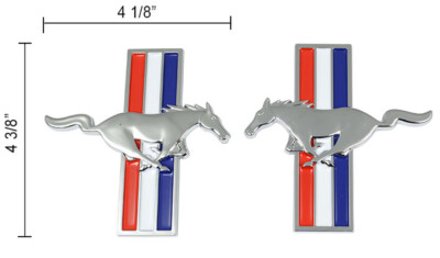 New! 2005 - 2014 Ford MUSTANG Running Horse Chrome Fender Tri Bar ...