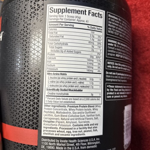 Muscletech Whey Protein Powder Vanilla Cream 4lb 30g Protein 6.6g BCAA ...