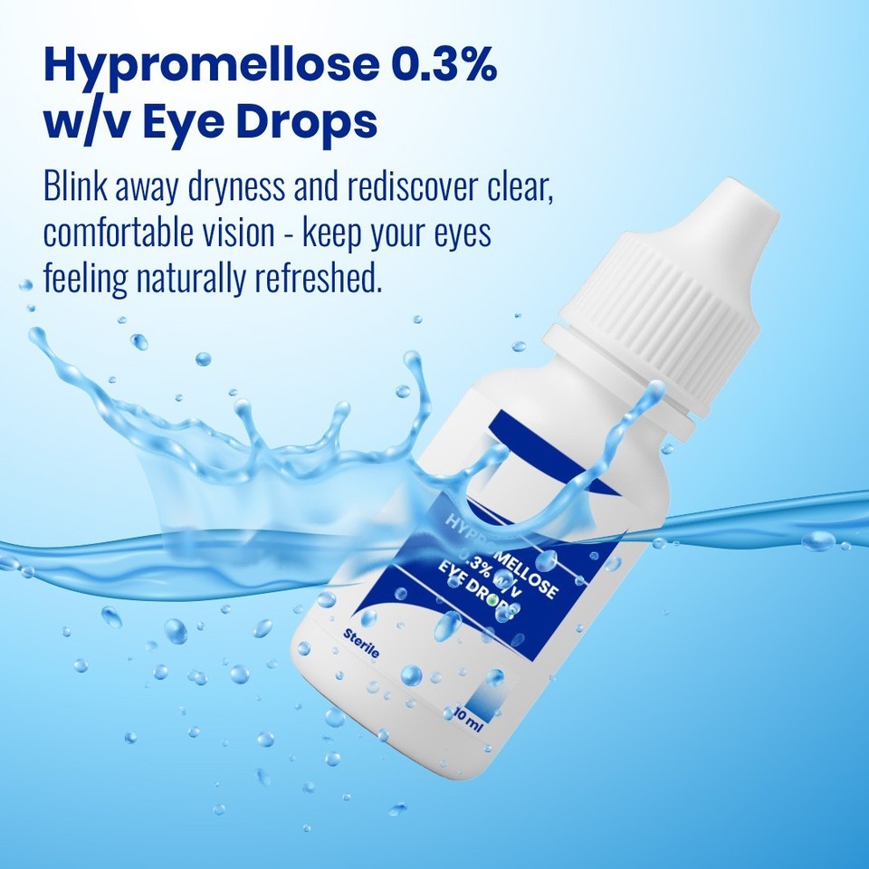 Hypromellose 0.3% Eye Drops Triple Pack | 3x10ml | Dry Eye & Redness ...