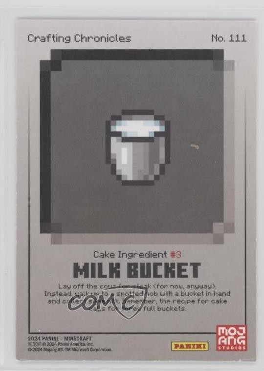 2024 Panini Minecraft Crafting Chronicles Milk Bucket #111 0i73 | eBay