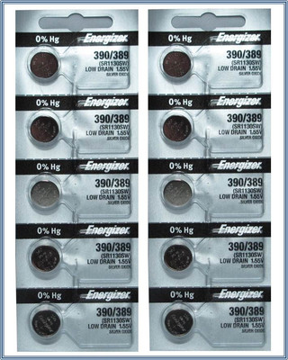 10 (2 x 5) Energizer 390 389 SR1130SW SR1130W Button Cell Silver Oxide ...