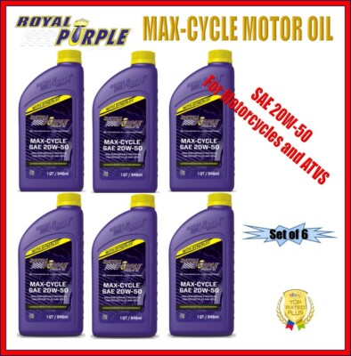 Royal Max-Cycle Motor Oil 20W-50 Motorcycle & ATV 1-Qt. Bottle Set of 6 ...