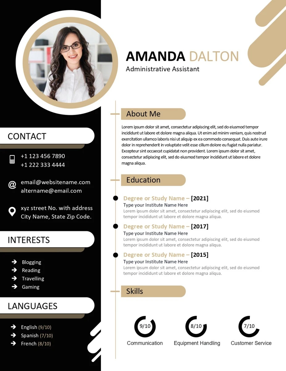 Editable Resume Templates