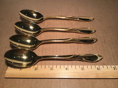 YAMAZAKI Tablewear CACHE 18/8 24K Gold Electroplate 6.5” Teaspoon 1ea ...