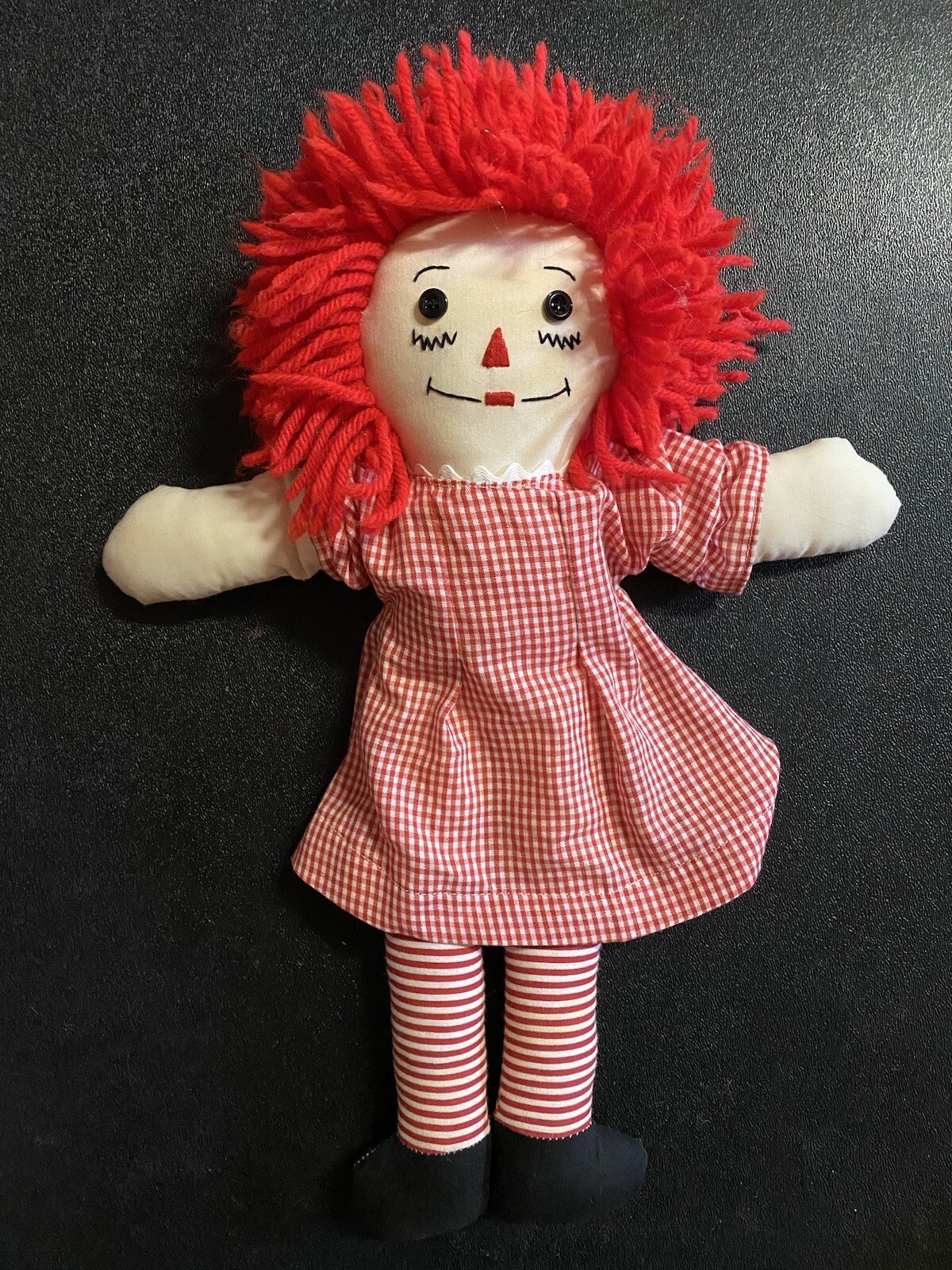 Vintage Raggedy Ann HANDMADE Doll. Embroidered Face. One Of A Kind. | eBay