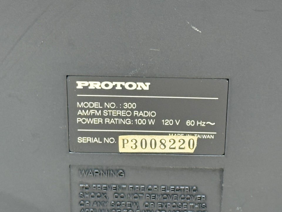 PROTON 300 AM/FM STEREO RADIO WITH PROTON 301 BI-AMPLIFIED LOUDSPEAKER ...