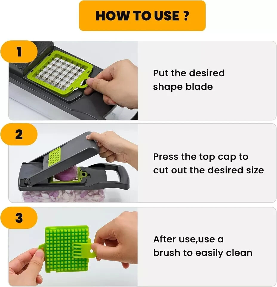 14-in-1 Fruit Vegetable Food Cutter Onion Dicer Vegetable Chopper ...