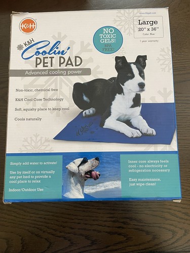 NEW K&H Coolin Cooling Pet Pad May Dog Mat Bed Large 20x36 No Toxic Gel ...