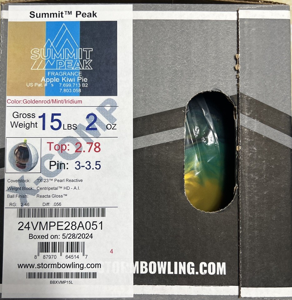 15lb Storm Summit Peak Bowling Ball NIB! | eBay