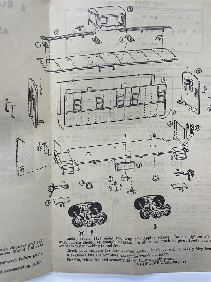VINTAGE ROUNDHOUSE HO TRAIN PENNSYLVANIA CABOOSE #C-102 KIT.COMPLETE ...