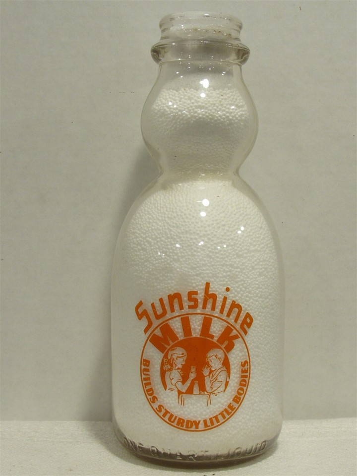TRPQCT Milk Bottle Sunshine Dairies Wm Parry Dairy Utica NY ONEIDA CO ...