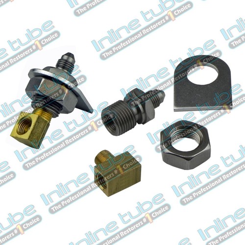 Street Rod Thru Frame 1/8 Npt Brake Line Tee and Elbow Bracket Set ...