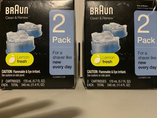 LOT OF 2 - BRAUN CLEAN & RENEW 2PK LEMON FRESH CLEANING FLUID =4 ...