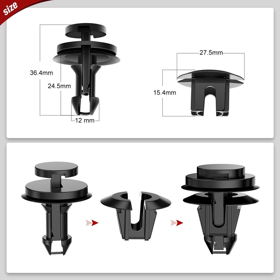 Nilight 30 Sets Front Air Deflector Retainers Clips & Grommet 2 Years ...