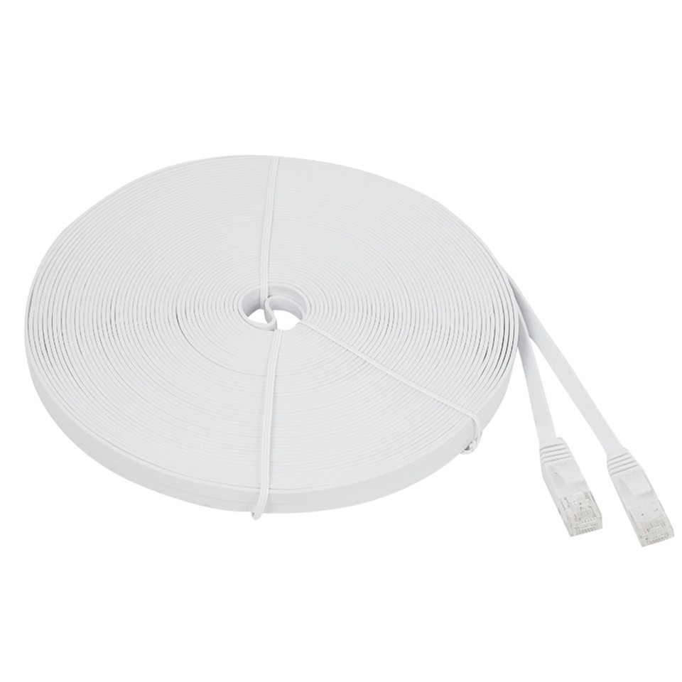 6 Ethernet Cable 100 Ft (30 Meters) Flat Slim Long Internet LAN ...