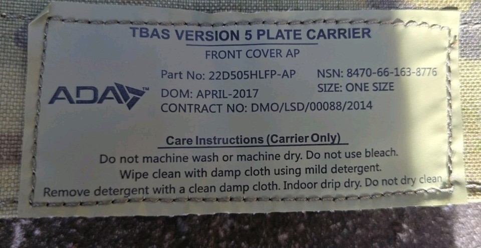 Australian Army Special Forces ADA AMCU TBAS V5 Gen2 Plate Carrier | eBay