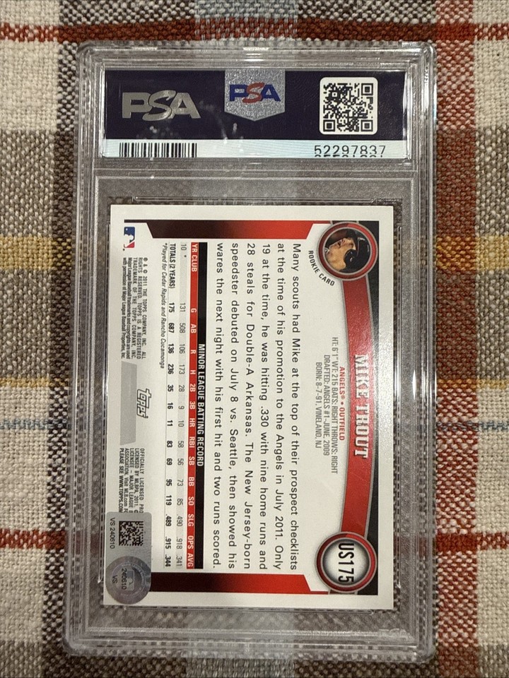 2011 Topps Update Mike Trout Autograph Rookie Card PSA 10 PSA 9 #US175 ...