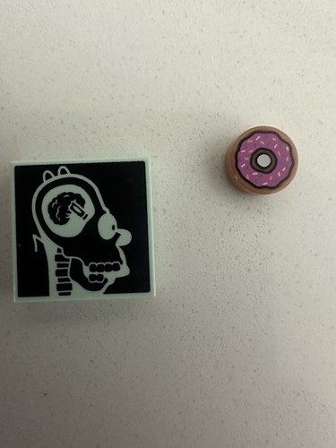 PRINTED TILE - Homer Simpson X-Ray Brain Head 71009 LEGO® & Donut | eBay