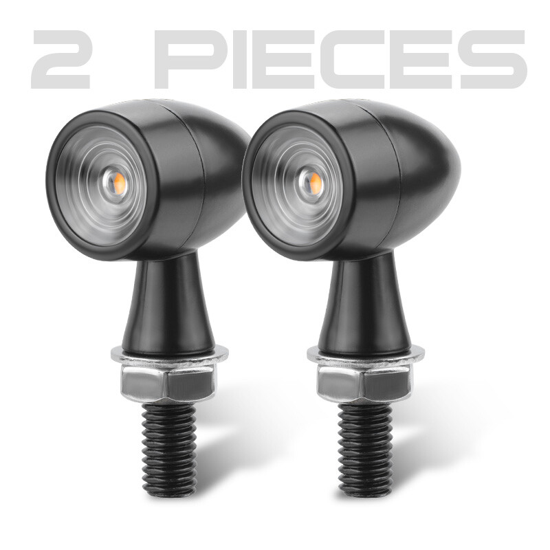 Mini Motorcycle LED Bullet Turn Signals Blinker Light Indicator Amber ...