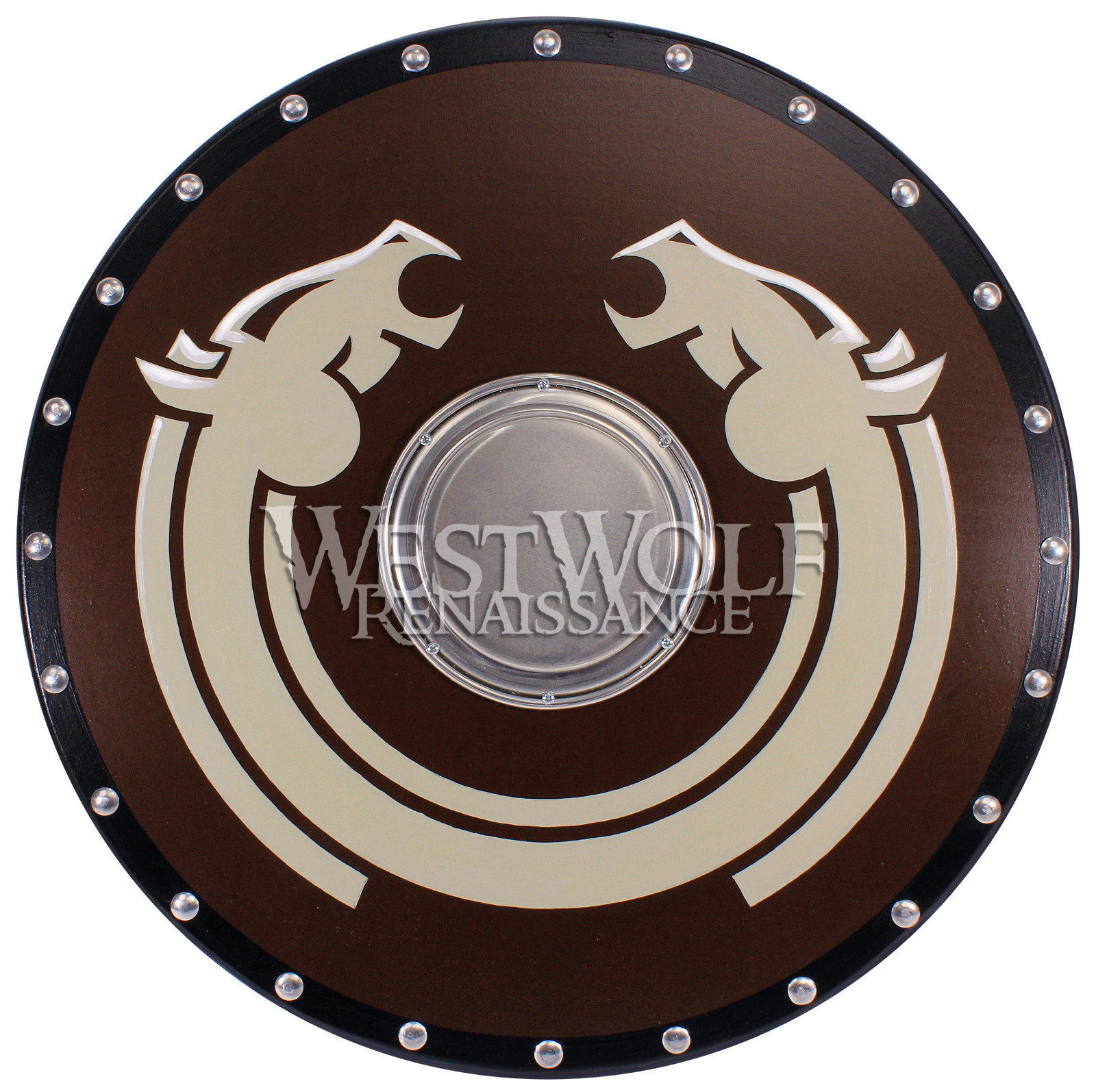Round VIKING HORSE LORD SHIELD -- sca/larp/norse/celtic/medieval/wooden ...