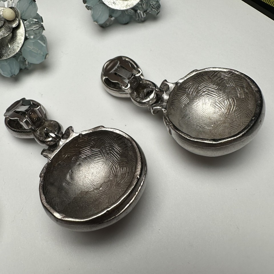 Vintage -Modern Clip On Earrings Lot Of 4 Head Cluster, Heart, Chunky ...