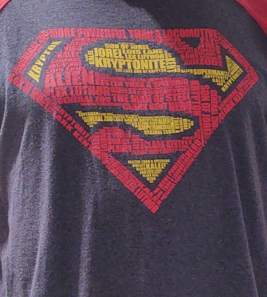 DC Superman Word Symbol Collage Long Sleeve T-shirt X… - Gem