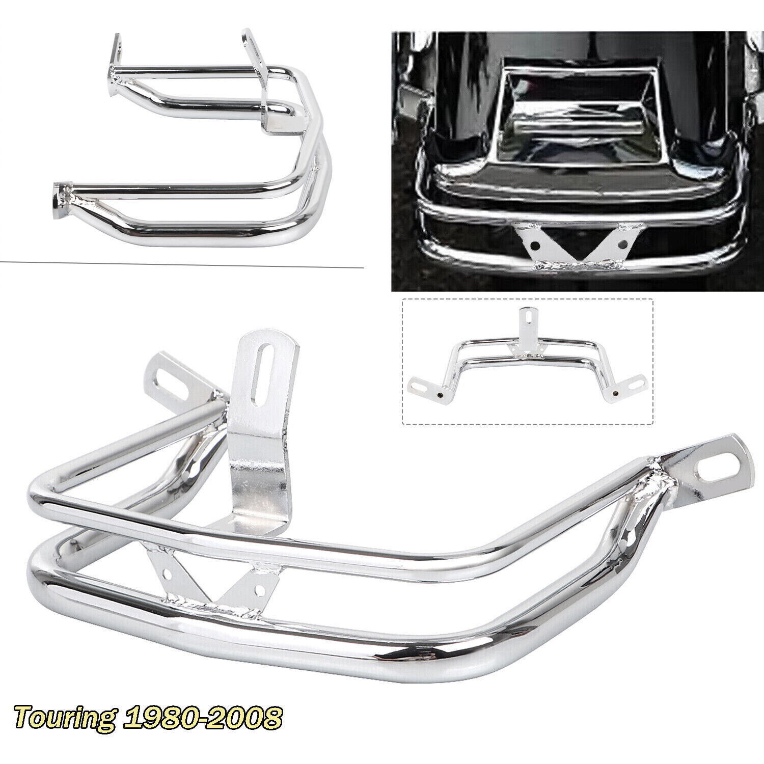 Chrome Metal Rear Fender Rail/Trim/Bumper For Harley FLHT FLHR FLHRC ...