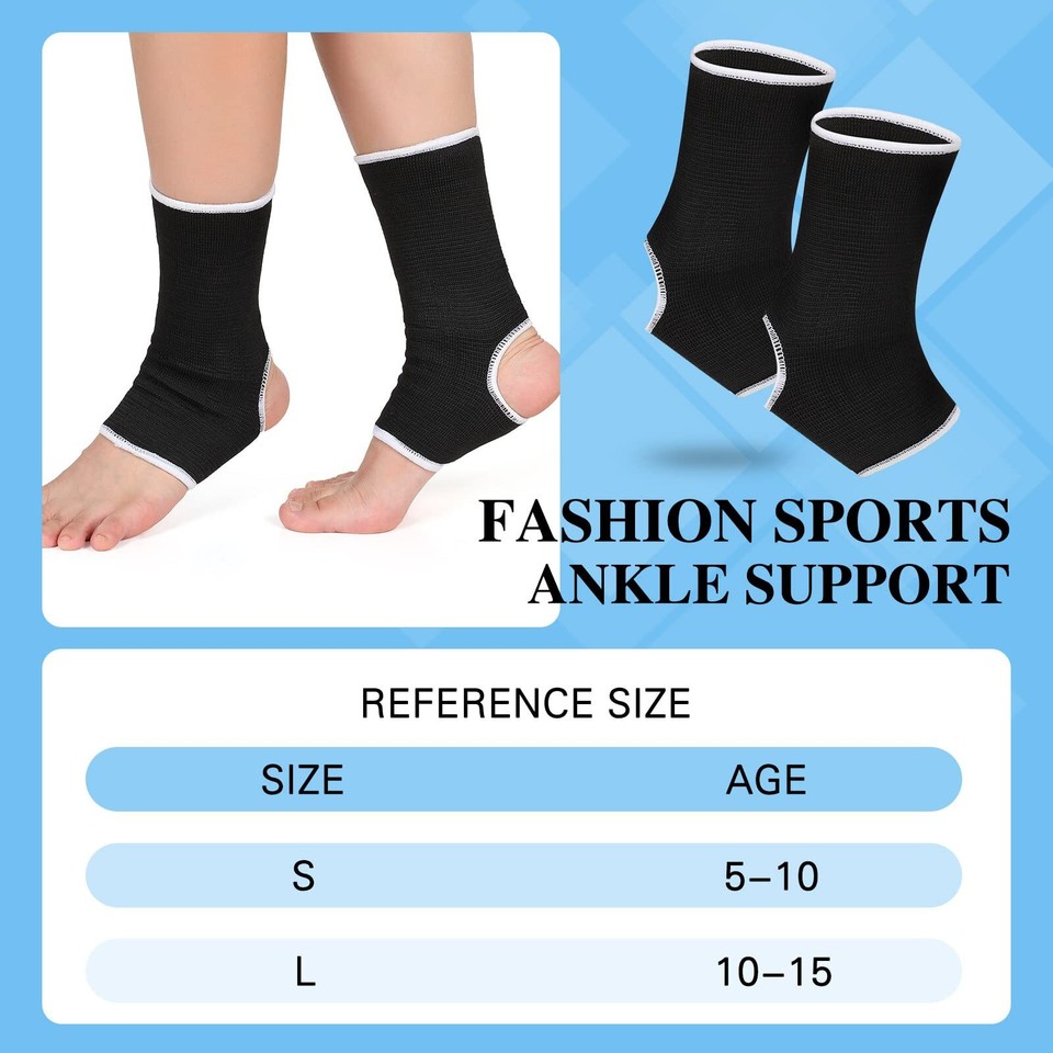 4 Pieces/ 2 Pair Kids Ankle Support Compression Kid Ankle Brace Elastic ...