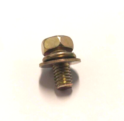 QTY 75 Hex Sems Bolt M6 (6mm) X 12mm Flat Washer & Spring Zinc Plated ...