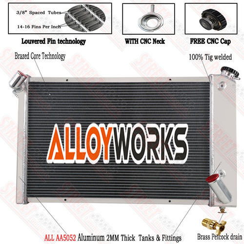 4 Row Aluminum Radiator Fit 1969-1972 Chevy Corvette Small Block 5.7L ...
