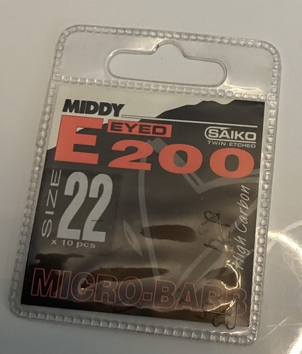 Middy E200 Eyed Micro Barb Hooks Size 22 ( Pack Qty 10 Hooks) | eBay UK