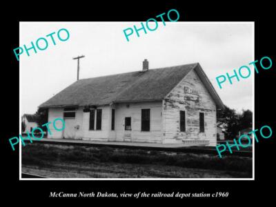 OLD 8x6 HISTORIC PHOTO OF McCANNA NORTH DAKOTA THE RAILROAD STATION ...